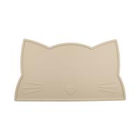 China Cat Face Kids Silicone Placemat , Silicone Dining Table Mat Heat Resistant Waterproof feeding mat for sale