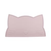 China Cat Face Kids Silicone Placemat , Silicone Dining Table Mat Heat Resistant Waterproof feeding mat for sale