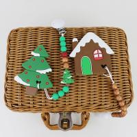 China DIY Silicone Christmas Tree Teether , Safe Soft Rubber Beads For Teething for sale