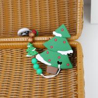 China DIY Silicone Christmas Tree Teether , Safe Soft Rubber Beads For Teething for sale