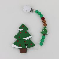 China DIY Silicone Christmas Tree Teether , Safe Soft Rubber Beads For Teething for sale
