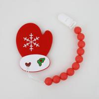 China DIY Silicone Christmas Tree Teether , Safe Soft Rubber Beads For Teething for sale