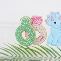 China Cartoon Diamond Silicone Baby Teether , Non Toxic Silicone Teething Rings for sale