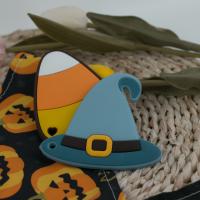 China Halloween Witches Hat Silicone Baby Teether Colorful For Soothing Teething Pain for sale