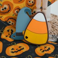China Colorful Halloween Silicone Teether With Witches Hat Candy Corn Shape for sale