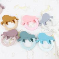 China Cartoon Silicone Baby Teether Toy With Penguin Unicorn Raccoon Shape for sale