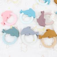 China Cartoon Silicone Baby Teether Toy With Penguin Unicorn Raccoon Shape for sale