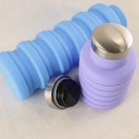 China Custom Logo Silicone Water Bottle Foldable For Outdoor Carrying for sale