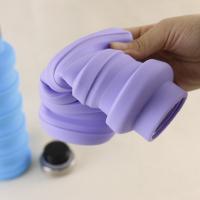 China Custom Logo Silicone Water Bottle Foldable For Outdoor Carrying for sale