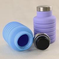China Custom Logo Silicone Water Bottle Foldable For Outdoor Carrying for sale