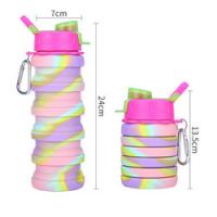China BPA Free Collapsible Silicone Water Bottle For Outdoor Sport 500ml Capacity for sale