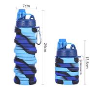 China BPA Free Collapsible Silicone Water Bottle For Outdoor Sport 500ml Capacity for sale
