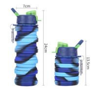 China BPA Free Collapsible Silicone Water Bottle For Outdoor Sport 500ml Capacity for sale