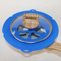 China Food Grade Silicone Pan Lid Cover Reusable With Double Hangs For Cooking for sale