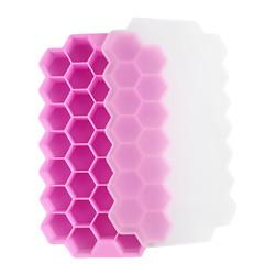 China Food Grade Ice Cube Silicone Molds Trays BPA Free Honeycomb Shape 37 Cell for sale