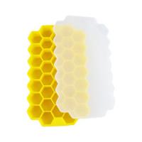 China Food Grade Ice Cube Silicone Molds Trays BPA Free Honeycomb Shape 37 Cell for sale