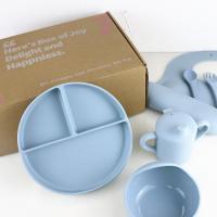 China Wholesale Baby Geschirr Led Weaning Silicone Bib Spoon Bowl Spoon Bowl Plate Silicone Baby Feeding Tableware Set Product for sale