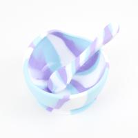 China Beautiful Gradient Colors Silicone Dinner Set Anti Slip Unbreakable silicone suction plate bowl food set for sale
