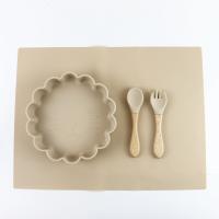 China Food Grade Silicone Tableware Set , Silicone Suction Divided Plate Waterproof for sale