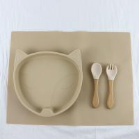China Food Grade Silicone Tableware Set , Silicone Suction Divided Plate Waterproof for sale