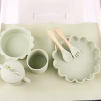 China 1Set 8 Pcs Silicone Baby Feeding Set Sustainable Pantone Color for sale