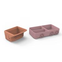 China Cartoon Cute Silicone Suction Plate Car Shape For Baby Eating Food for sale