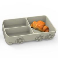 China Cartoon Cute Silicone Suction Plate Car Shape For Baby Eating Food for sale