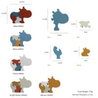 China Food Grade Silicone Infant Jigsaw Puzzles BPA Free Eco Friendly Hippo Shape for sale
