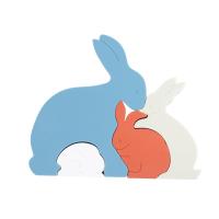China Bunny Rabbit Silicone Toddler Jigsaw Puzzle Eco Friendly For Baby for sale