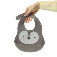 China Cacoon Cat Fox Printed Silicone Food Catcher Bibs For Toddler Breakfast Feedings for sale