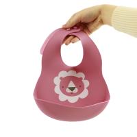 China Cacoon Cat Fox Printed Silicone Food Catcher Bibs For Toddler Breakfast Feedings for sale