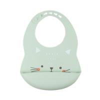 China Cacoon Cat Fox Printed Silicone Food Catcher Bibs For Toddler Breakfast Feedings for sale