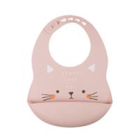 China Cacoon Cat Fox Printed Silicone Food Catcher Bibs For Toddler Breakfast Feedings for sale