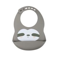 China Pantone Color Baby Silicone Bib Custom With Cute Animal Sloth Printing for sale