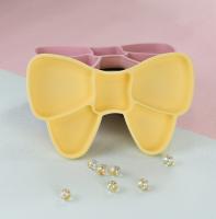 China Custom Silicone Suction Baby Feeding Bow Plate BPA Free Food Grade for sale