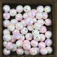China Chunky Gumball Pink Color Bulk Bubblegum Beads Acrylic Loose Beads For Jewelry for sale