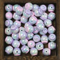China Chunky Gumball Pink Color Bulk Bubblegum Beads Acrylic Loose Beads For Jewelry for sale