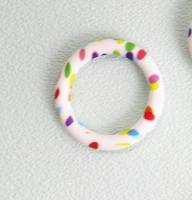 China Manufacturer  custom printed design full colors all over the  ring beads for key chains decorations for sale