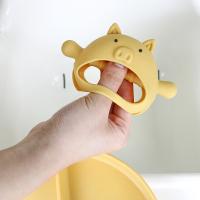 China Custom Various Shapes pig shape handle grip Silicone Teether for Baby with Various Designs for sale