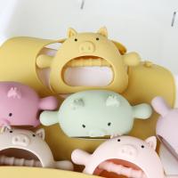 China Custom Various Shapes pig shape handle grip Silicone Teether for Baby with Various Designs for sale