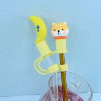 China Non-toxic Different Material Size Straw / Sippy Topper charms silicone straw cover for sale