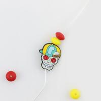 China Custom halloween skull pumpkins Silicone Focal Bead for DIY pens keychains for sale
