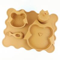 China 4 Pieces Silicone Bowl Set Non Toxic BPA Free Microwave Baby Dishes for sale