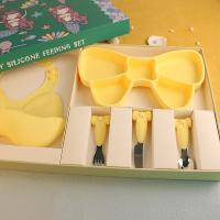 China FDA-Approved Silicone Tableware Set Gift Box- Heat Resistant And Anti-Slip for sale