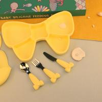 China Gift Box Present Silicone Tableware Set For Kids Girls Eco-Friendly Durable Food Grade for sale