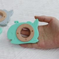 China Multifunctional Silicone Baby Teether With Attachable Teething Wooden Ring Animal Pattern for sale