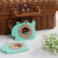China BPA Free Silicone Baby Teether With Wooden Ring Teething Relief For Babies Durable for sale