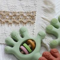 China Soft Baby Silicone Teething Rattle Palm hand shape Toys: BPA-Free, Non-Toxic, Chewable for sale