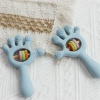China Soft Baby Silicone Teething Rattle Palm hand shape Toys: BPA-Free, Non-Toxic, Chewable for sale