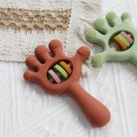 China Soft Baby Silicone Teething Rattle Palm hand shape Toys: BPA-Free, Non-Toxic, Chewable for sale